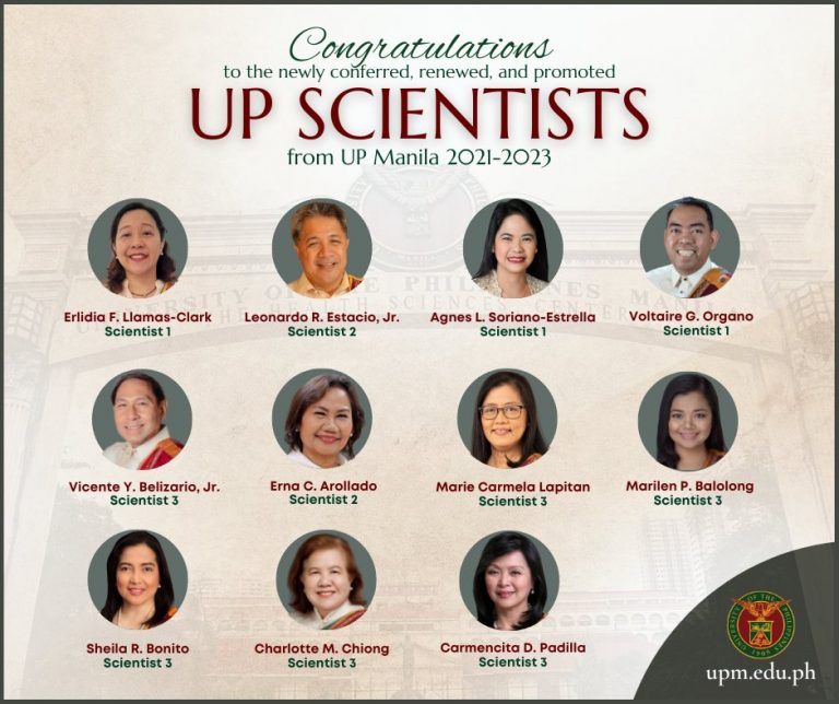 UP Manila’s appointed UP Scientists for 2021-2023 – UP Alumni Website