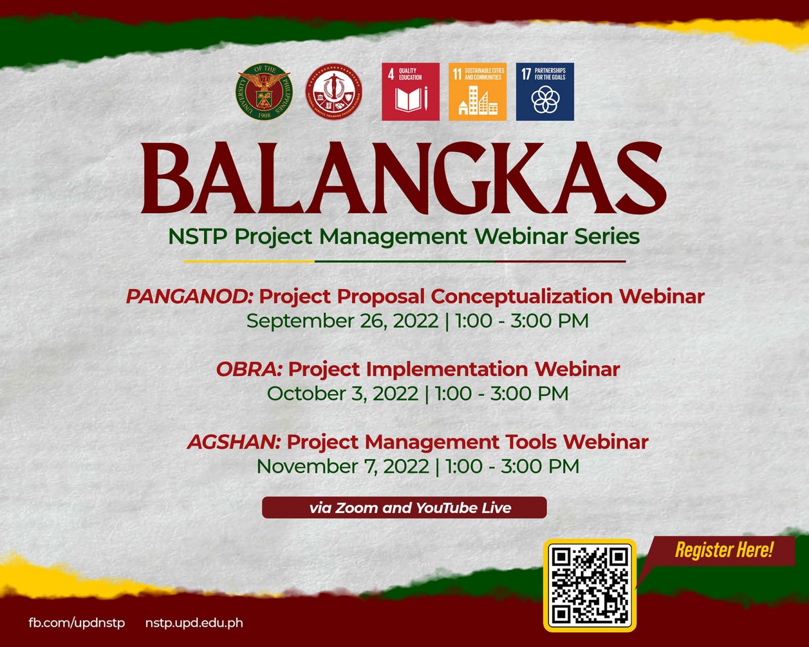Balangkas: NSTP Project Management Webinar Series – UP Alumni Website