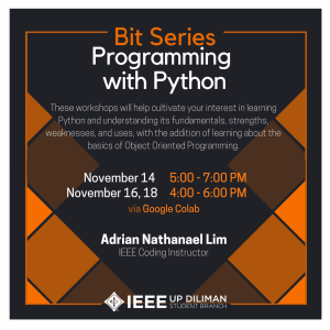 Bit Series: Programming with Python – UP Alumni Website