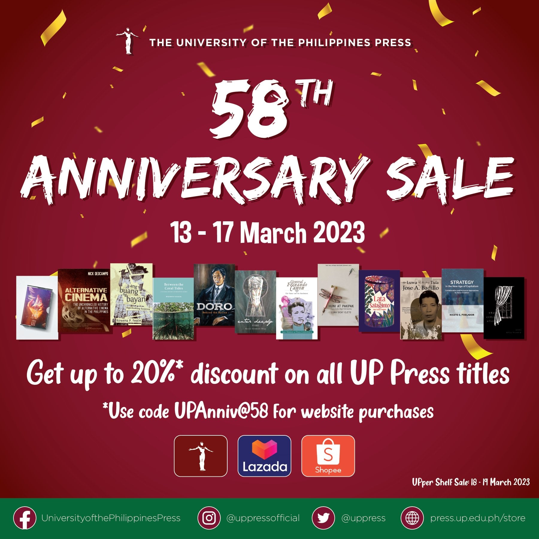 UP Press 58th ANNIVERSARY SALE – UP Alumni Website