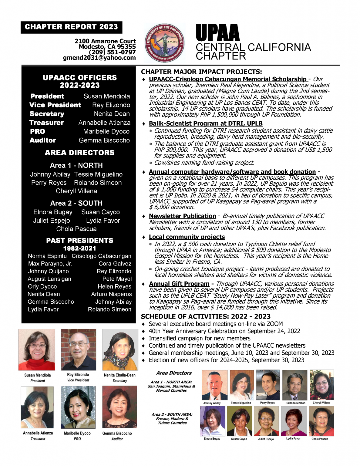 UPAA Central California Chapter Report 2023 – UP Alumni Website