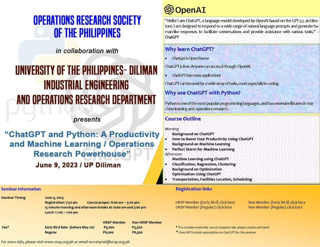 ChatGPT and Python: A Productivity and Machine Learning / Operations ...