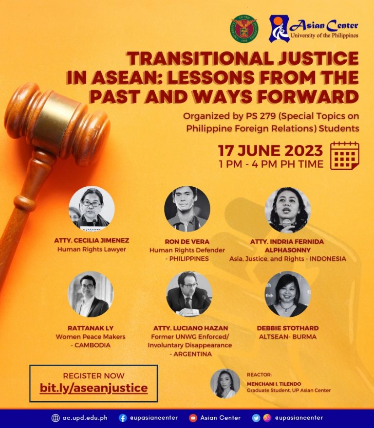 Transitional Justice in ASEAN: Lessons From the Past and Ways Forward – UP Alumni Website