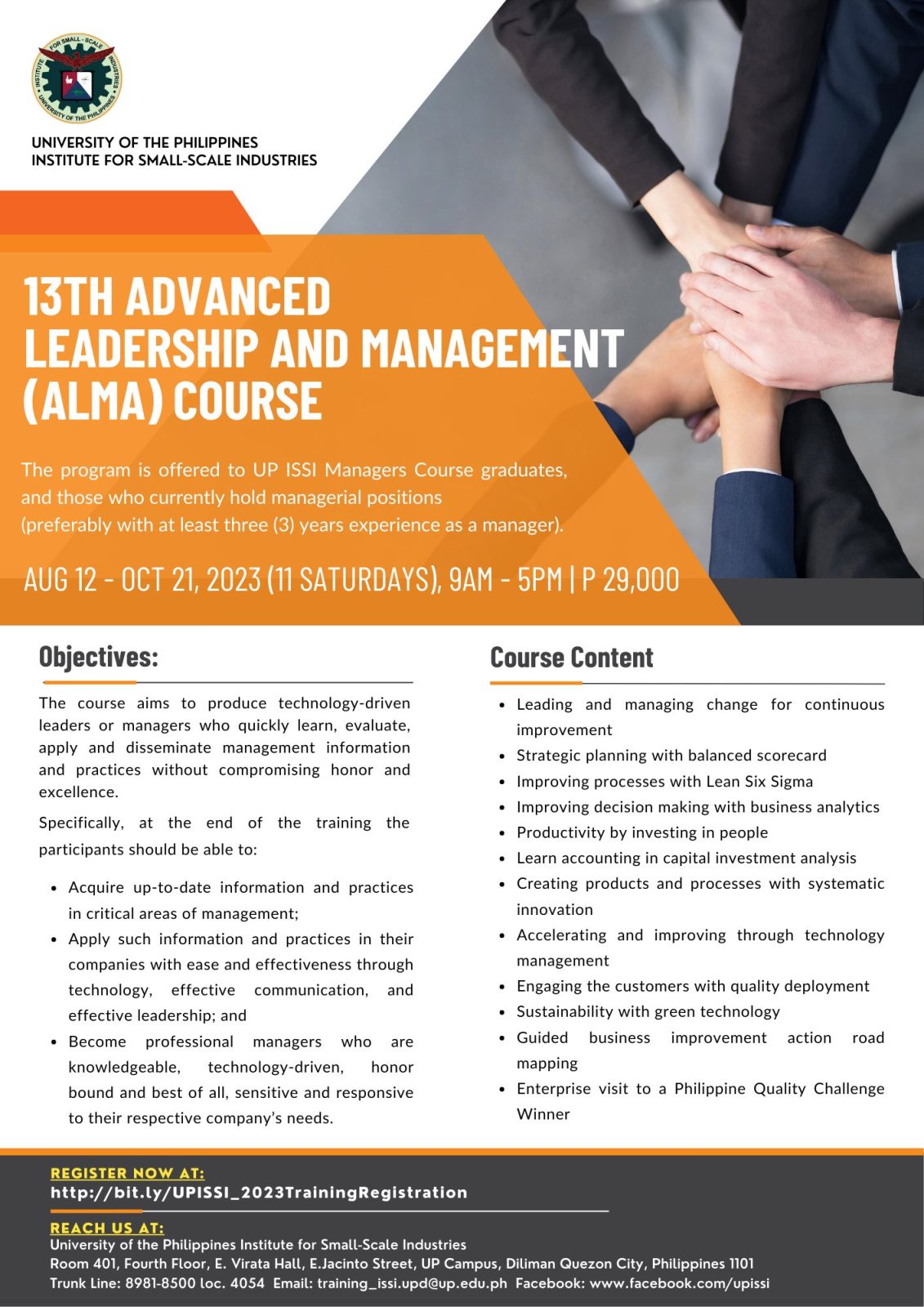 13th Advanced Leadership and Management Course – UP Alumni Website