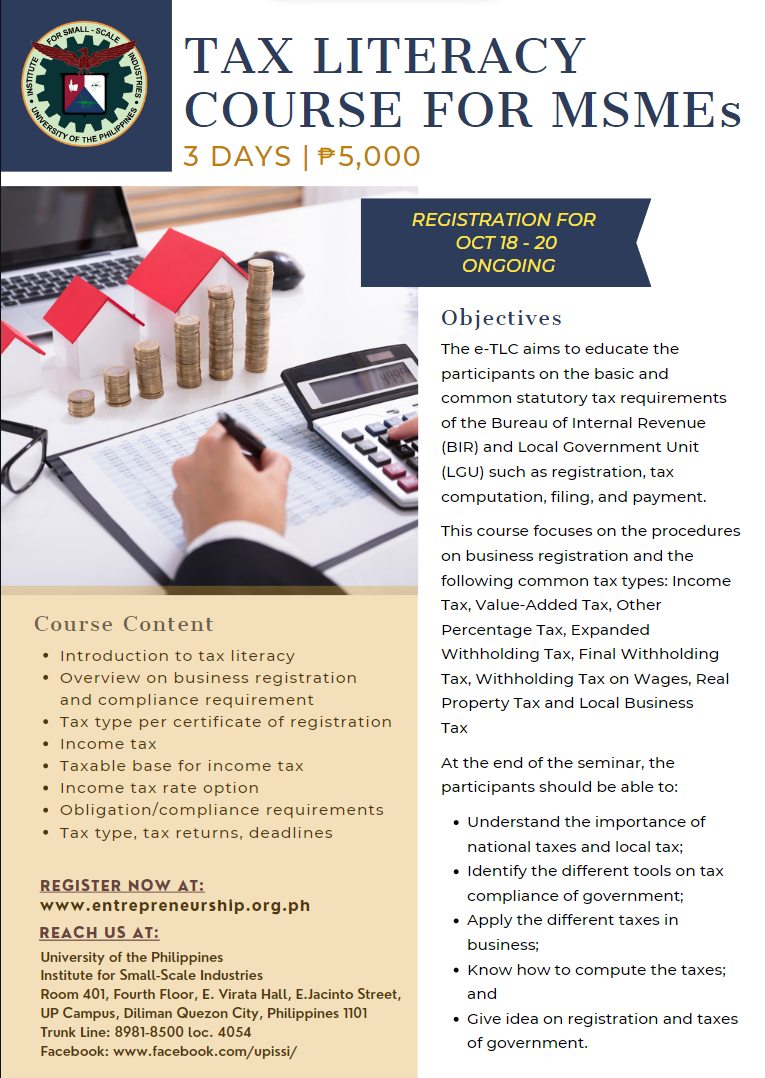 Tax Literacy Course for MSMEs – UP Alumni Website