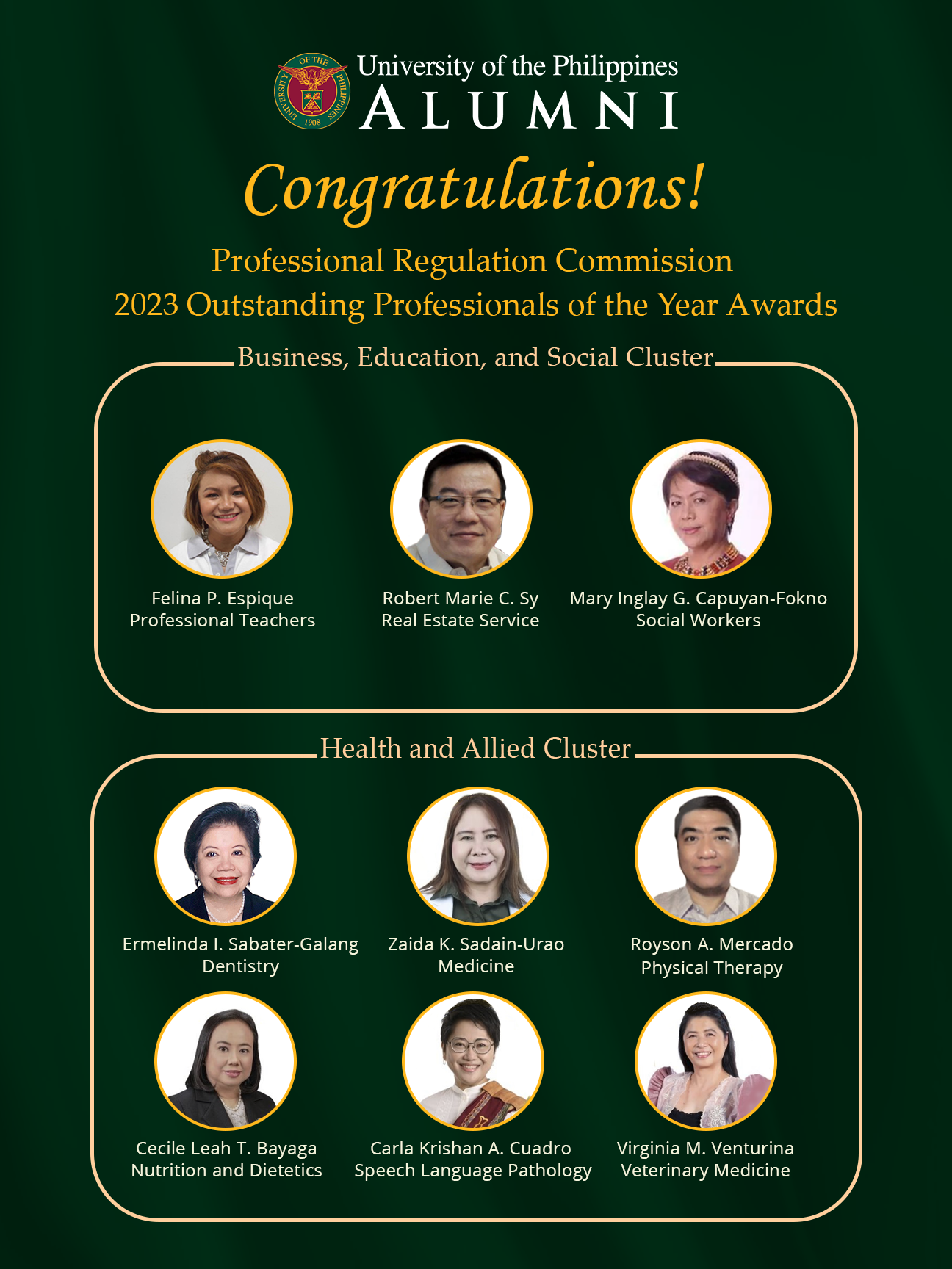 UP alumni named among the Outstanding Professionals of 2023 – UP Alumni ...