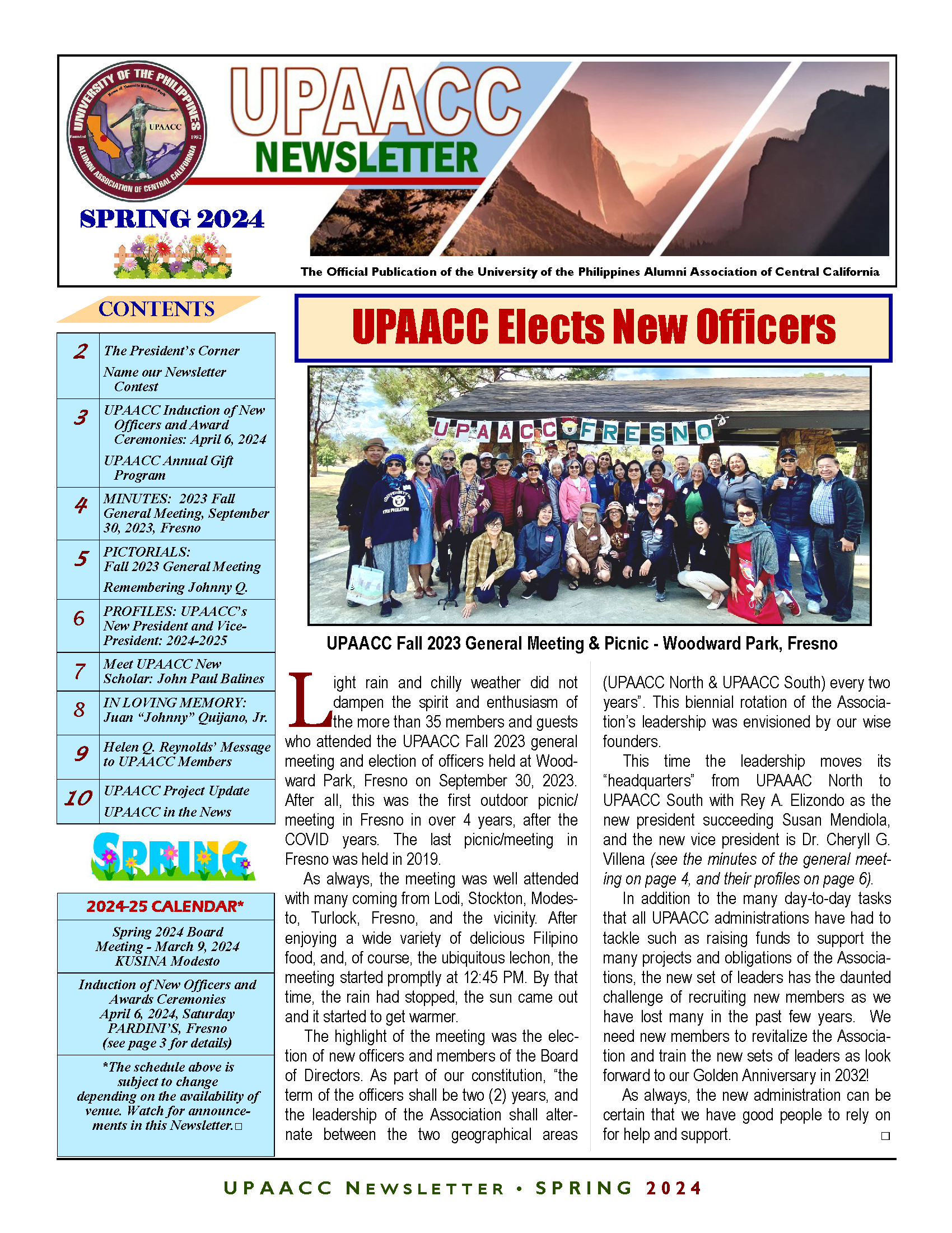 UP Alumni Association of Central California Spring 2024 Newsletter – UP ...