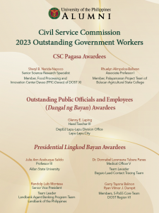 CSC recognizes UP alumni in the 2023 Outstanding Government Workers ...